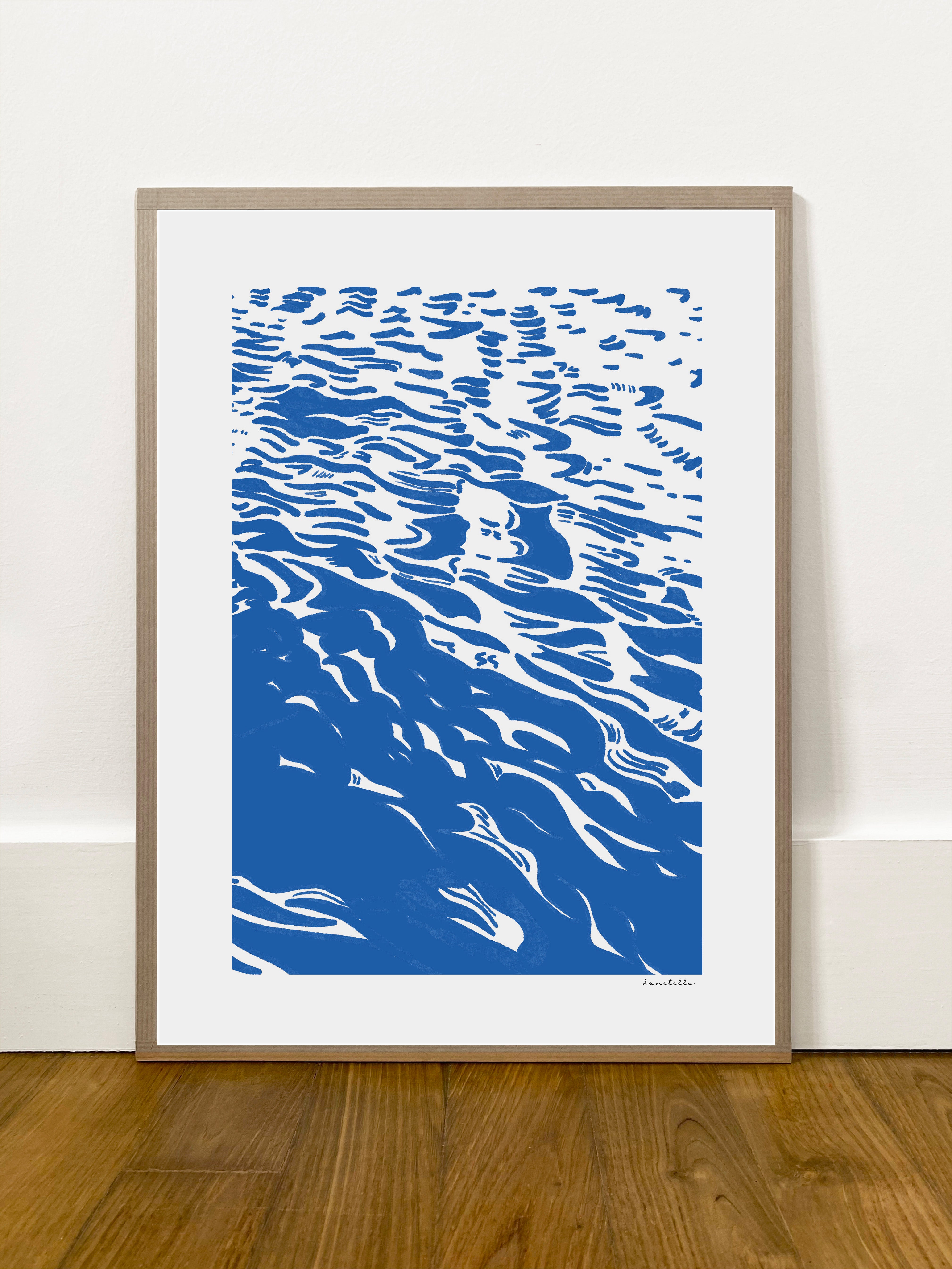 Illustration "Les Vagues, Mer Calme" | Art Graphique de la Lumière et ...